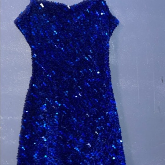 Dresses | Stunning Blue Sequin Dress | Poshmark